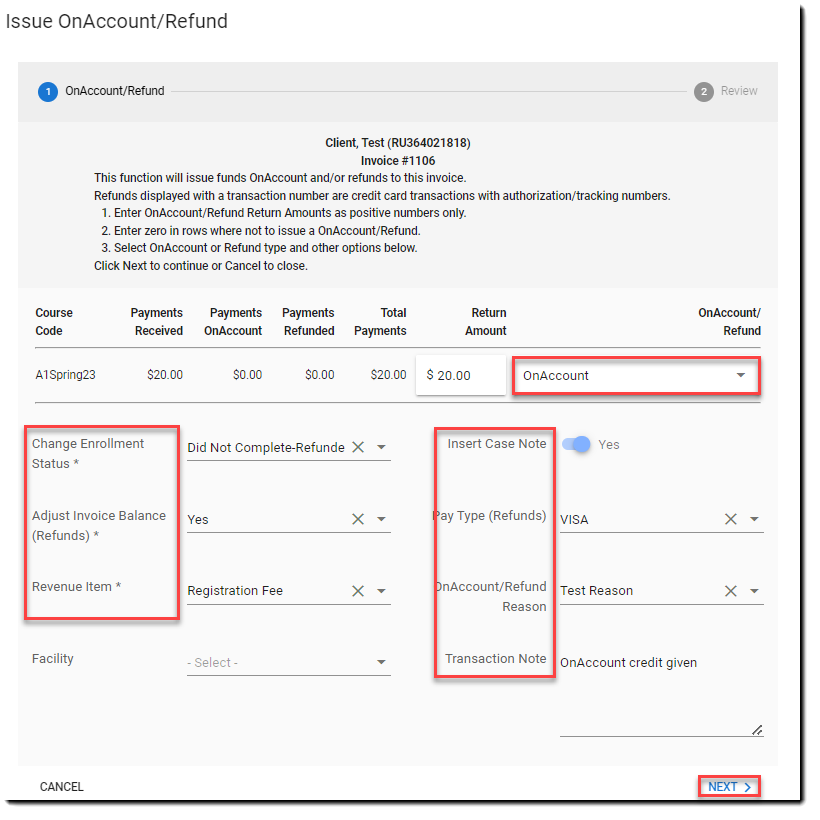 REFUNDS: How to refund OnAccount Given