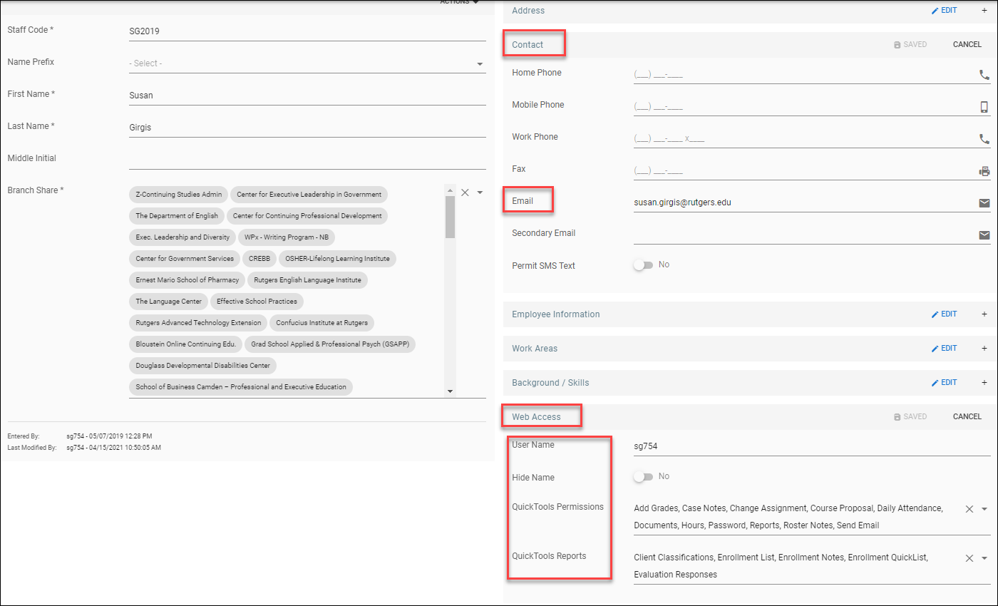 QUICKTOOLS: Creating Staff/Instructor Account