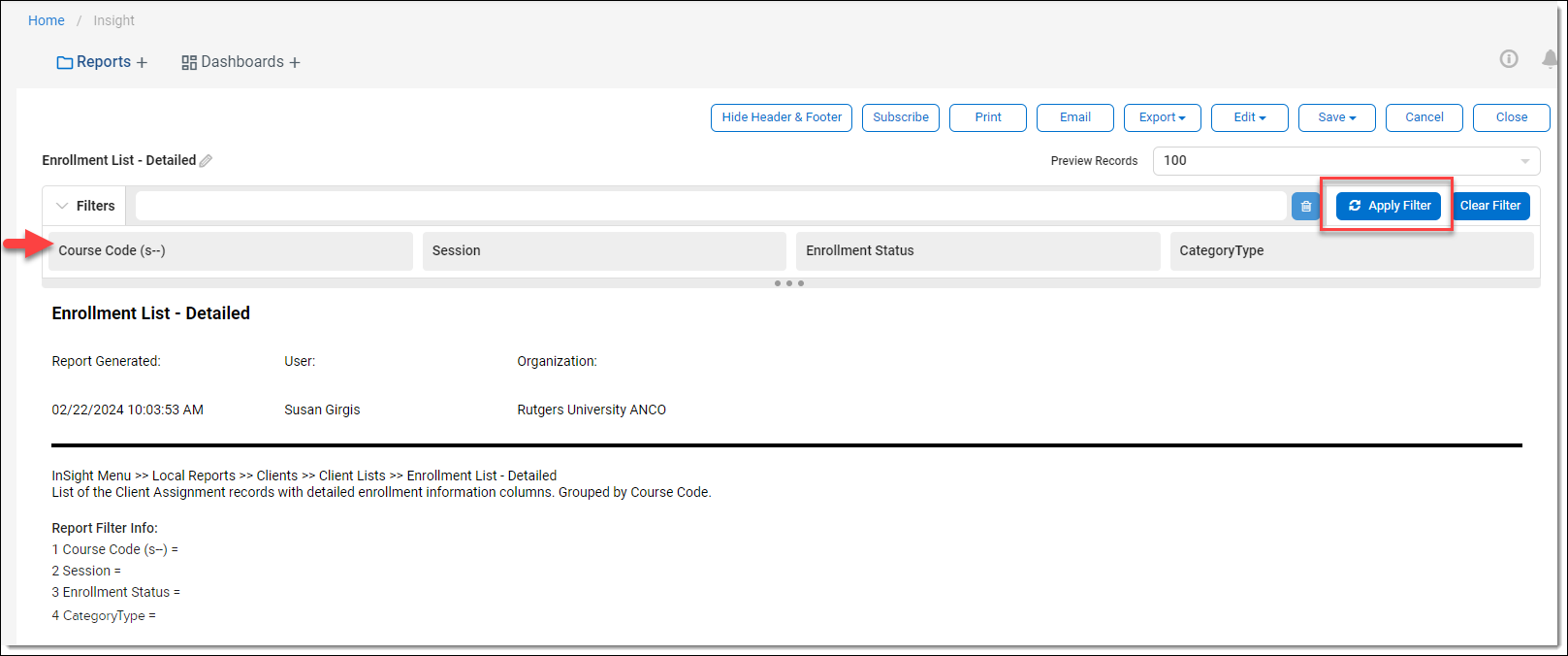INSIGHT: Enrollment Lists (Detailed)