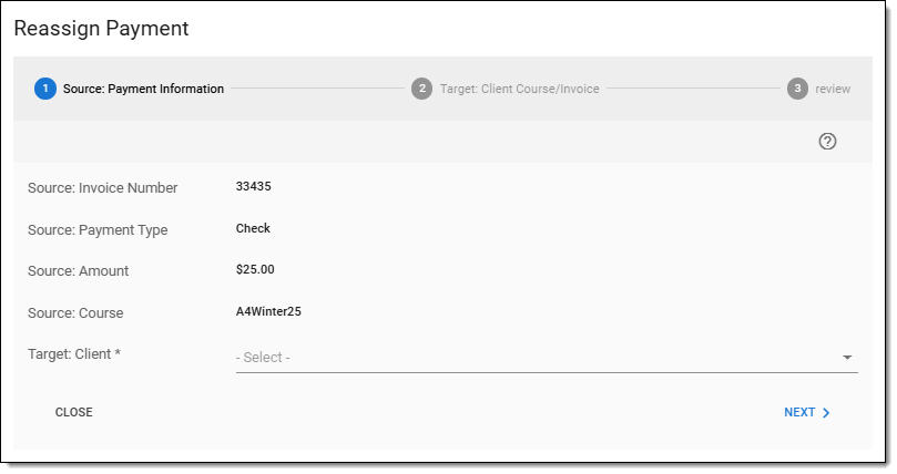 CLIENTS: Reassign Payment